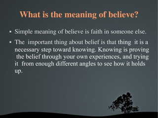 Believe IN GOD | ODP