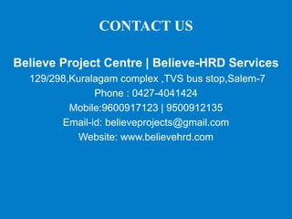 Salem MBA projects | PPT