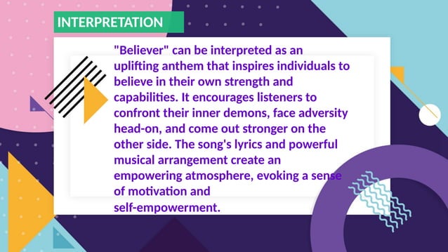 BELIEVER.pptx song produced by imagine dragons | PPT