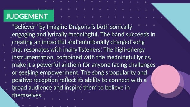 BELIEVER.pptx song produced by imagine dragons | PPT