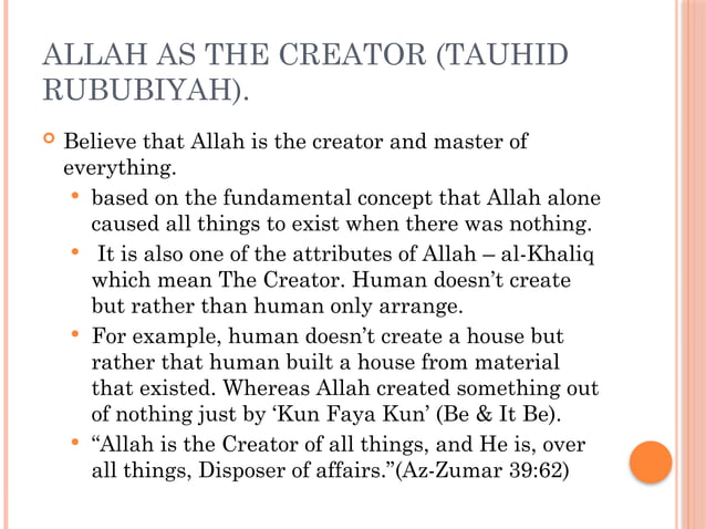 Believing in Allah- First pillar of Islam | PPT