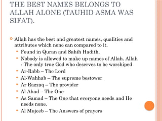 Believing in Allah- First pillar of Islam | PPTX