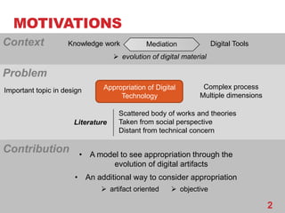 DIAM : Towards a Model for Describing Appropriation Processes Through ...