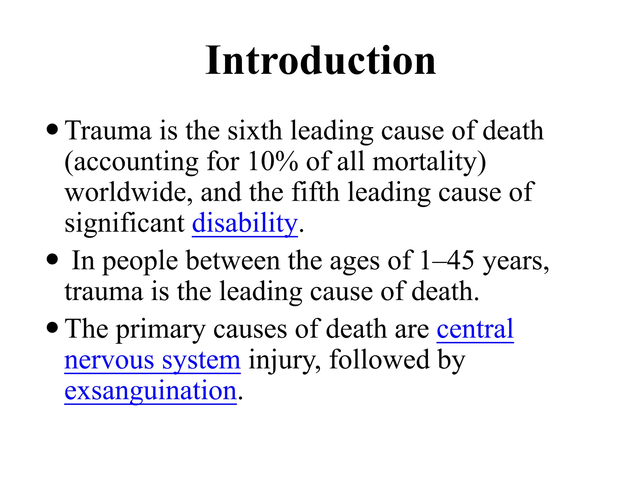 Trauma,types of trauma ,and the complications | PDF