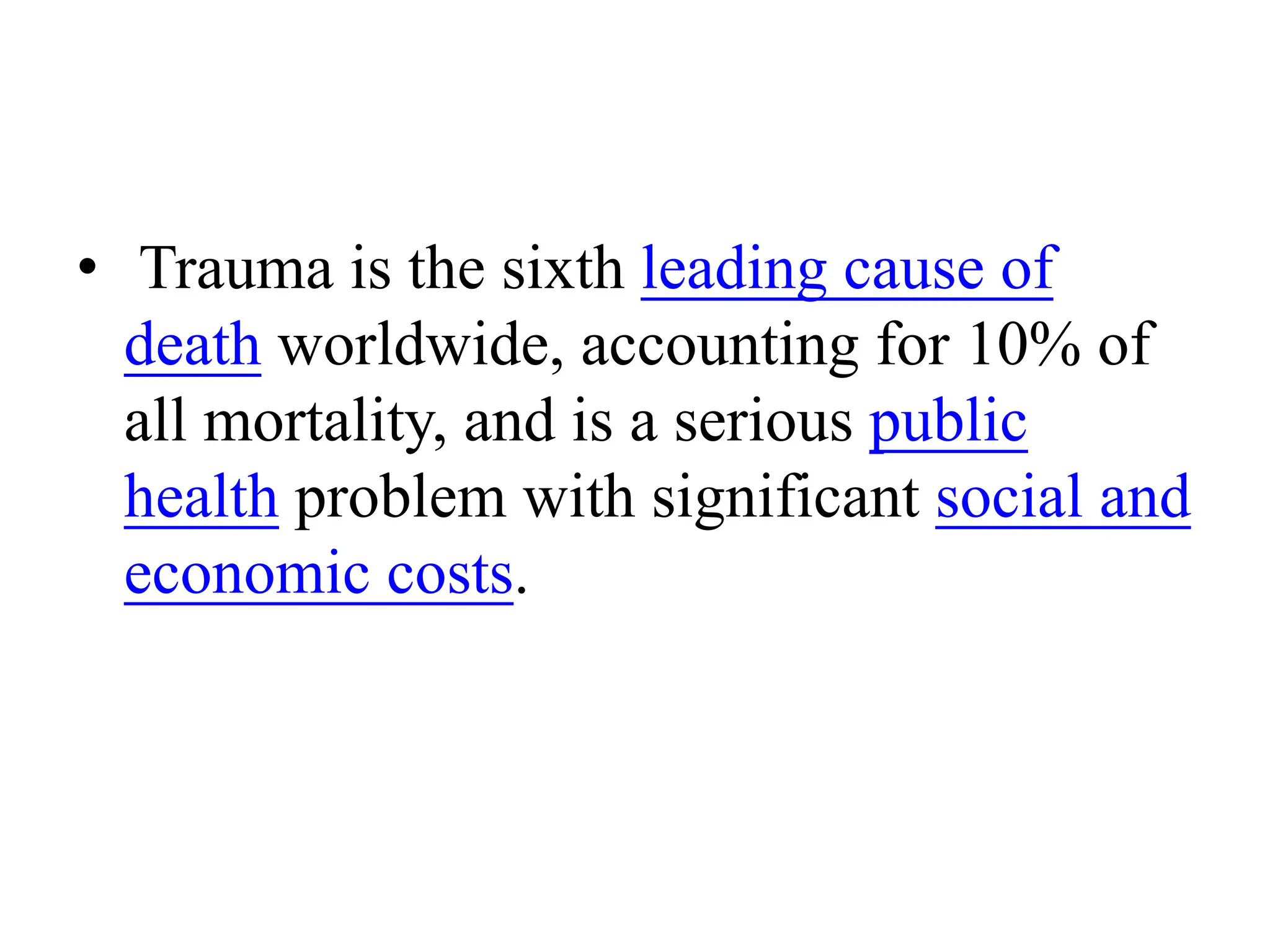 Trauma,types of trauma ,and the complications | PDF
