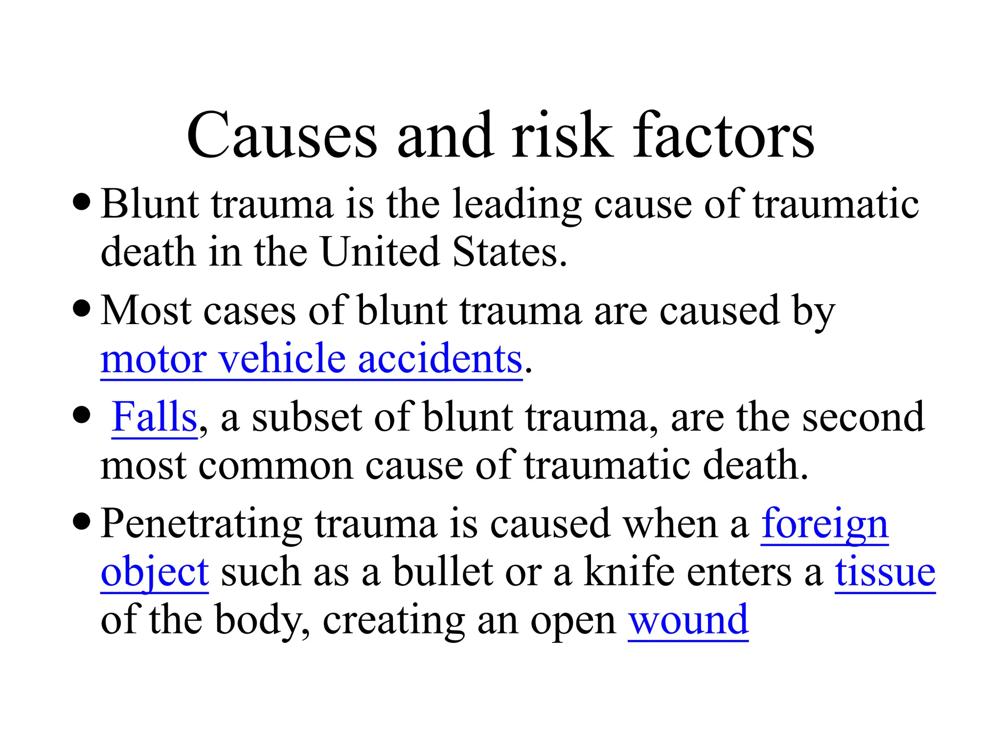 Trauma,types of trauma ,and the complications | PDF