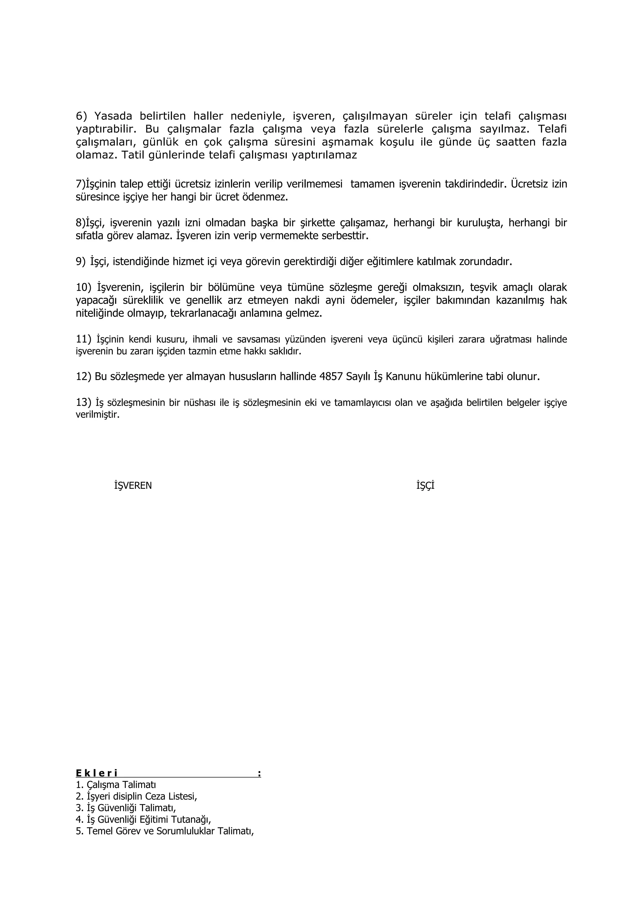 Belirli sureli is sozlesmesi ornegi mavi yaka | DOC