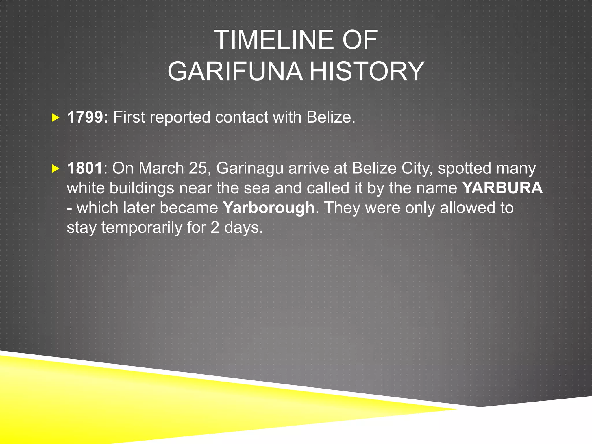 Belize Garifuna Timeline | PPTX