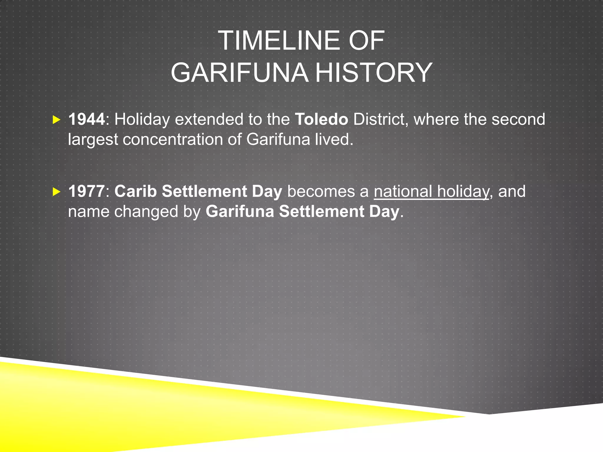 Belize Garifuna Timeline | PPTX