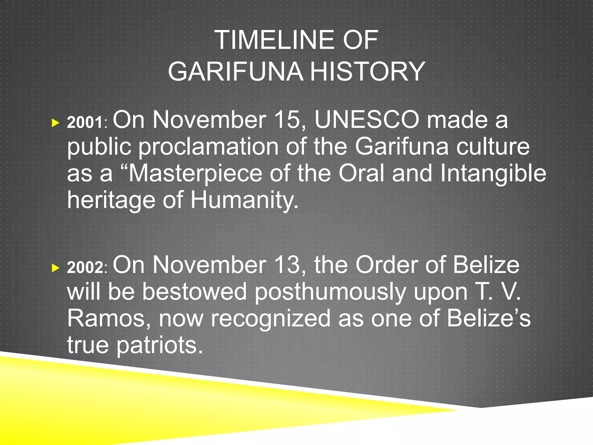 Belize Garifuna Timeline | PPTX