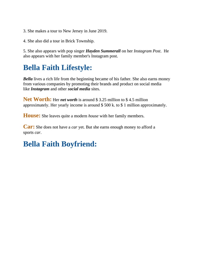 Bella faith-biography | PDF