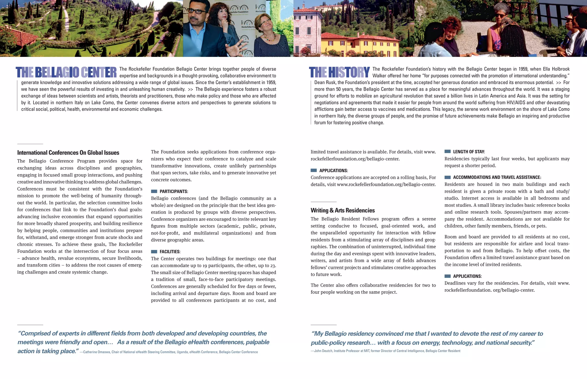 The Rockefeller Foundation's Bellagio Center | PDF