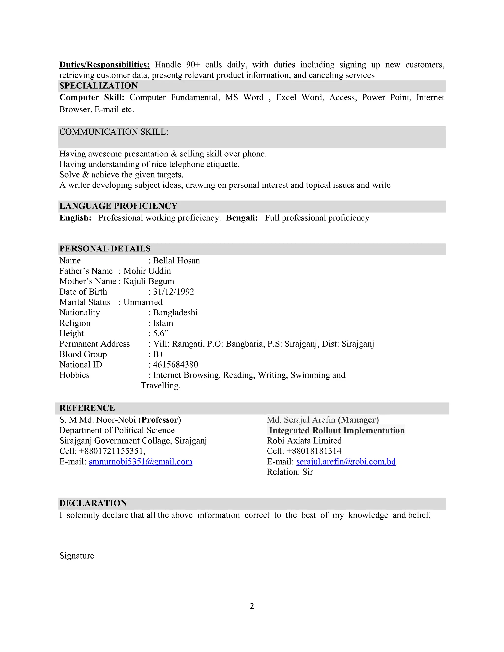 Bellal cv pdb (digicon+hajj) | PDF