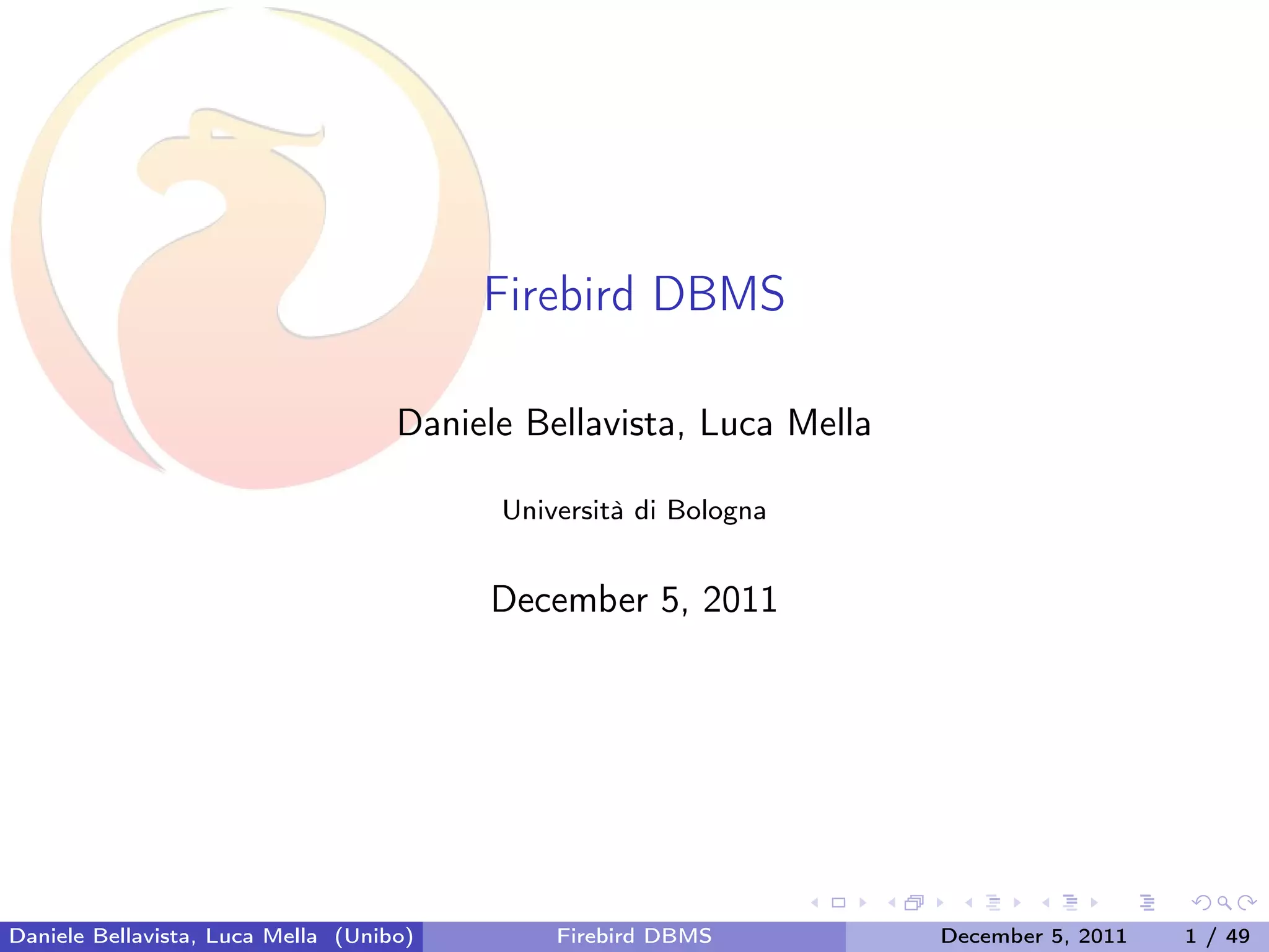Firebird DBMS | PPT