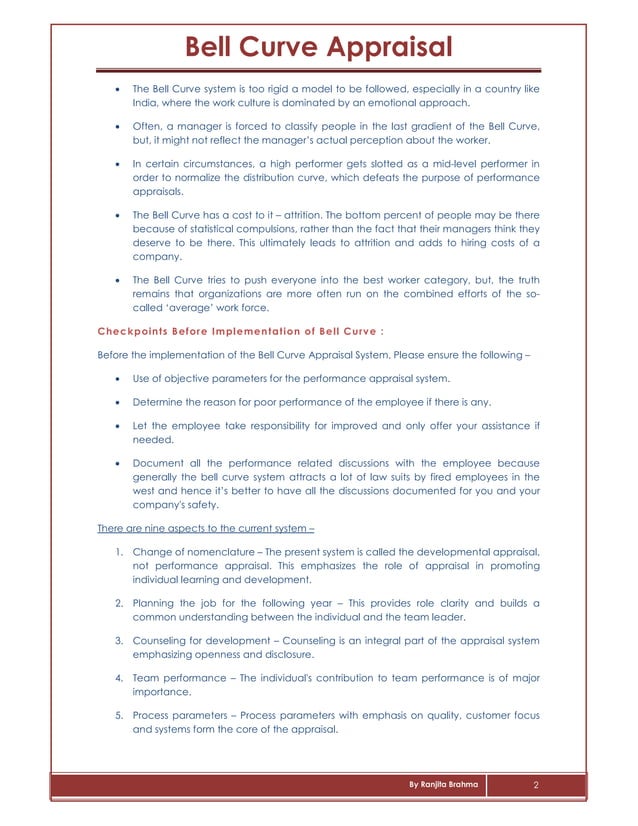 Bell Curve Appraisal Pdf Computer Software And Applications Computing