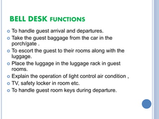 Bell desk in a hotel | PPTX | Hotels and Motels | Travel Type