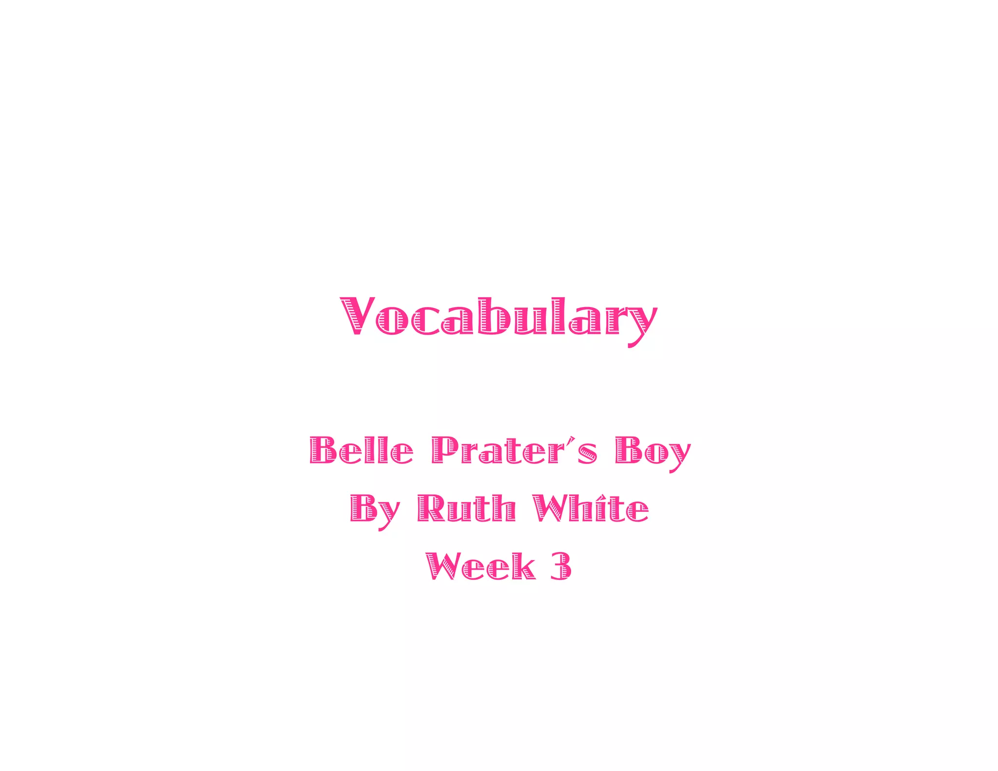 Belle Prater's Boy Week 3 | PDF