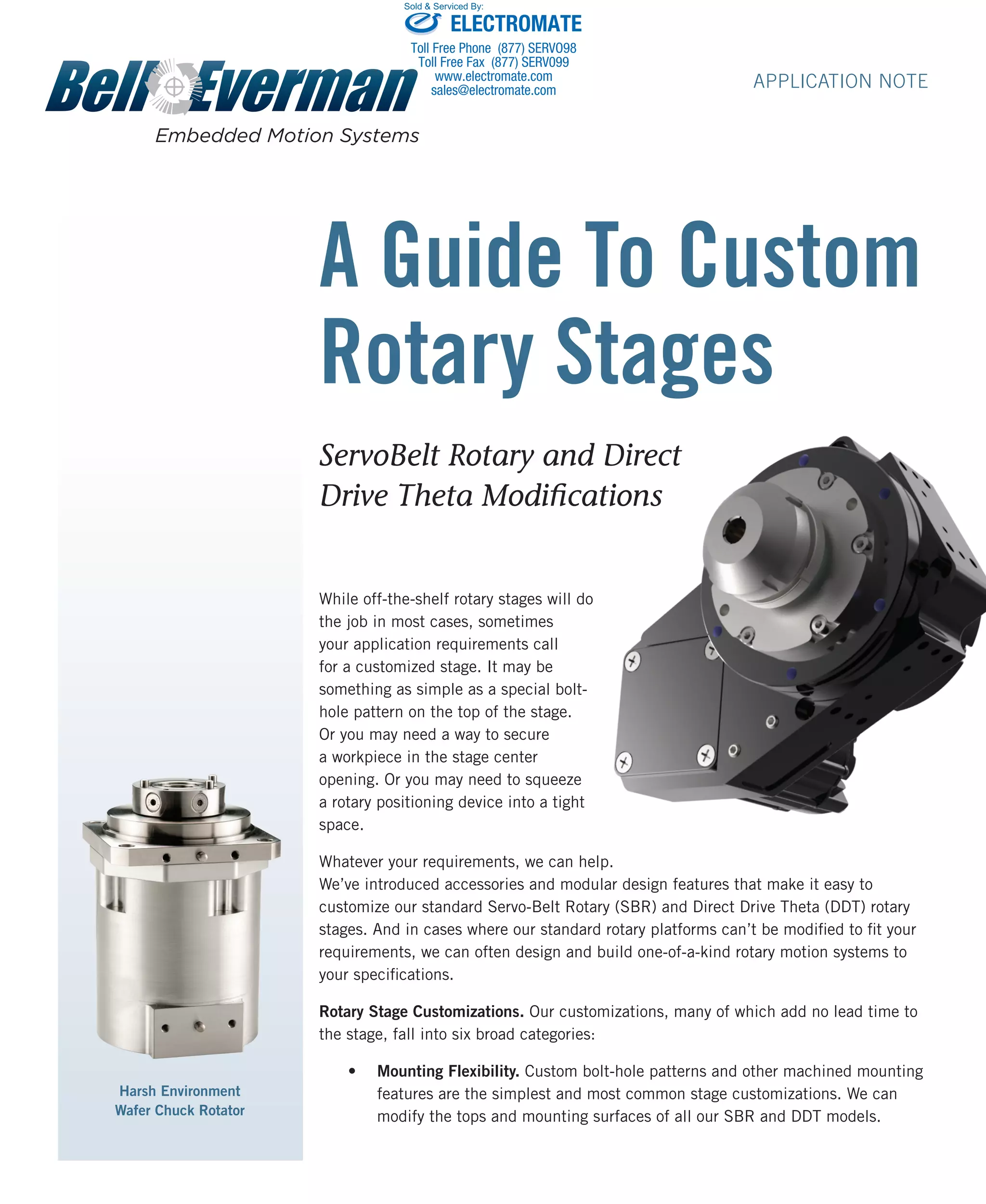 Bell-Everman Custom Rotary Stage Application Note | PDF