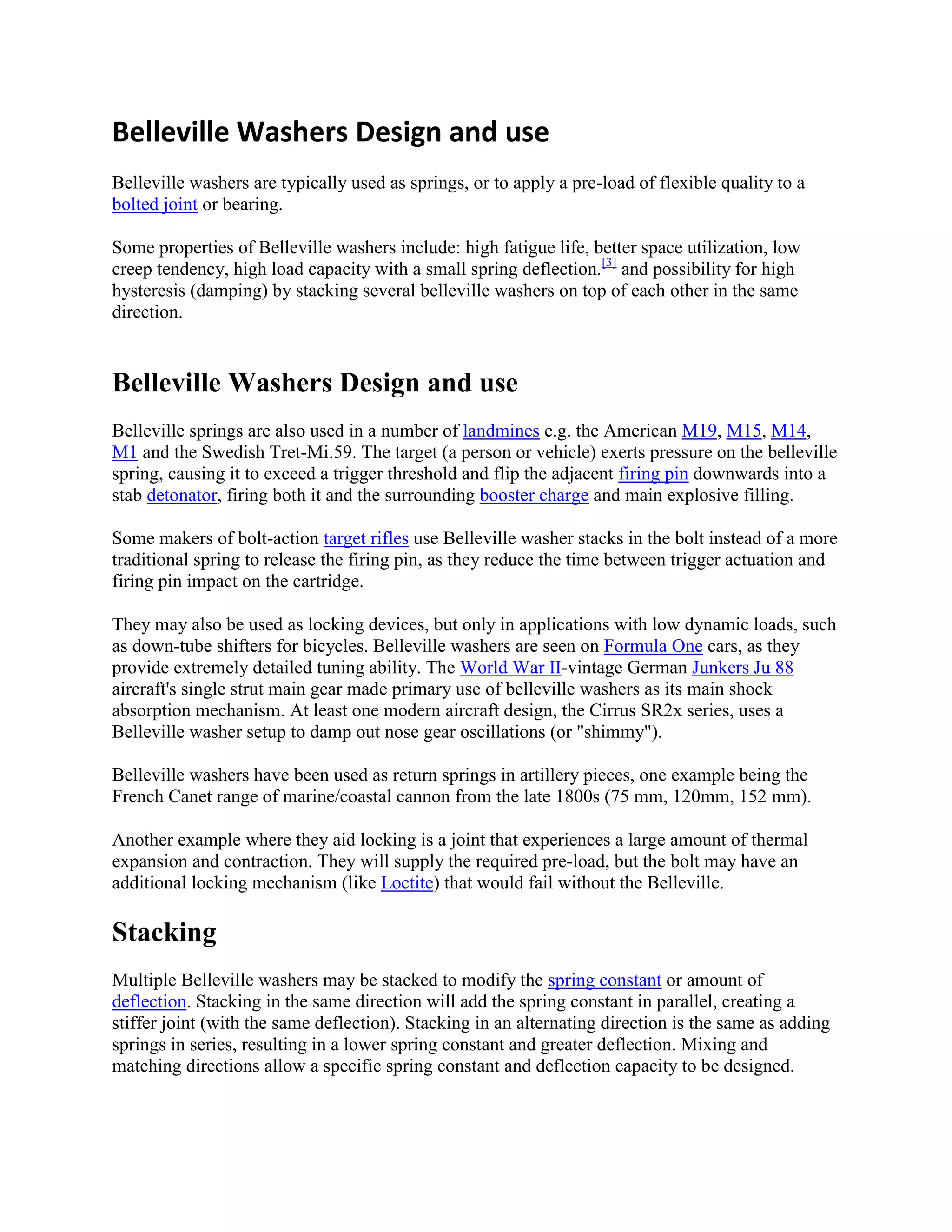 Belleville washers design and use | PDF