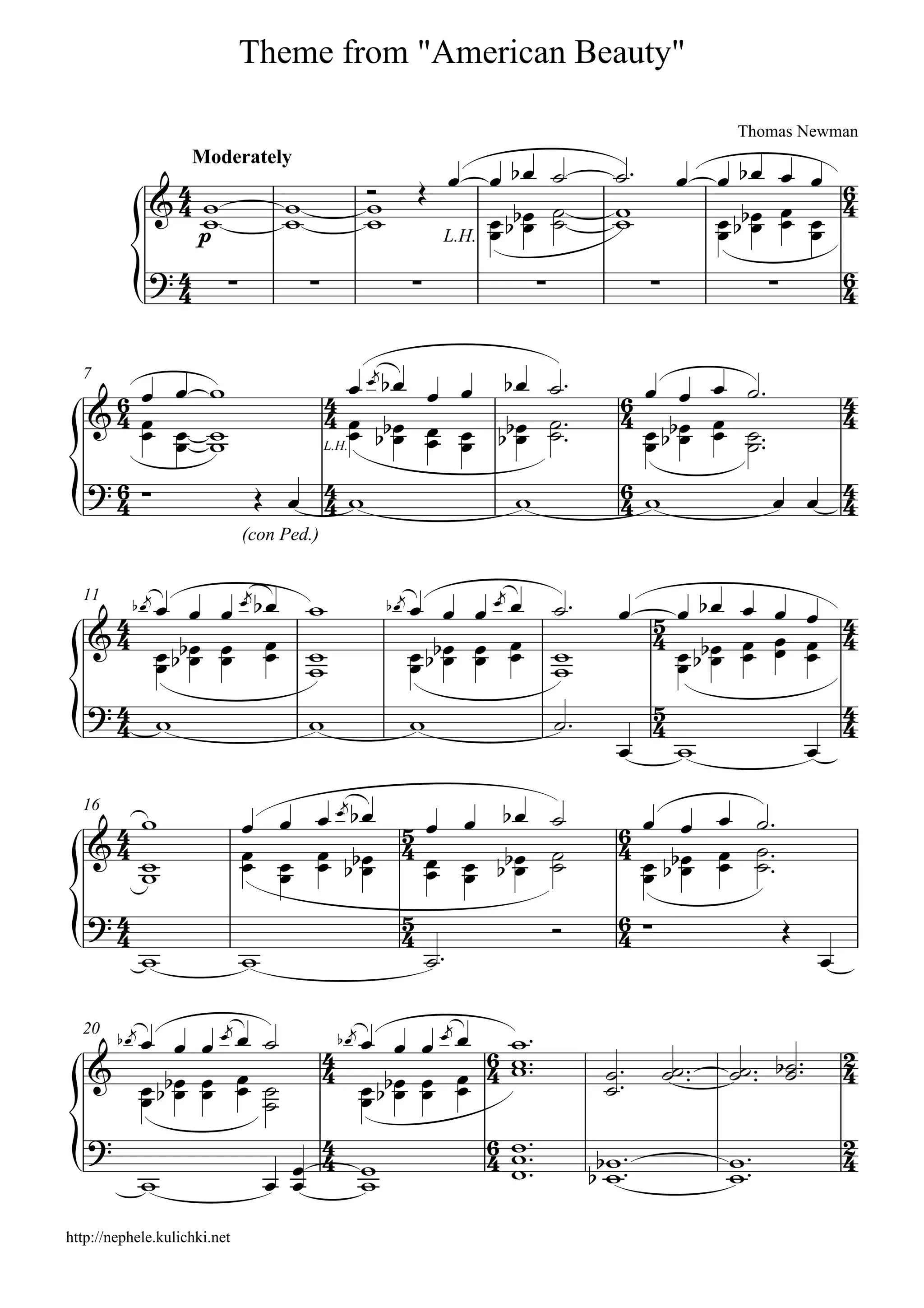 (Belleza americana) thomas newman american beauty theme 2 | PDF