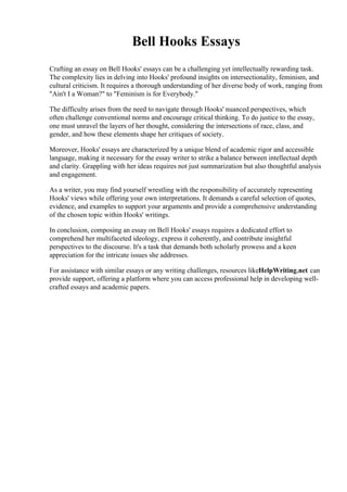 Bell Hooks Essays | PDF