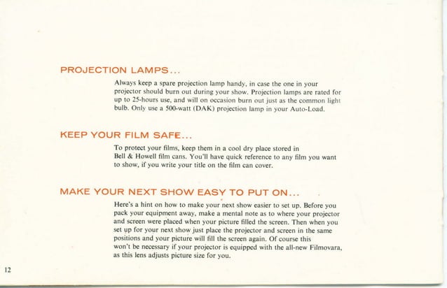 Bell & howell autoload 8mm projector user manual_english | PDF