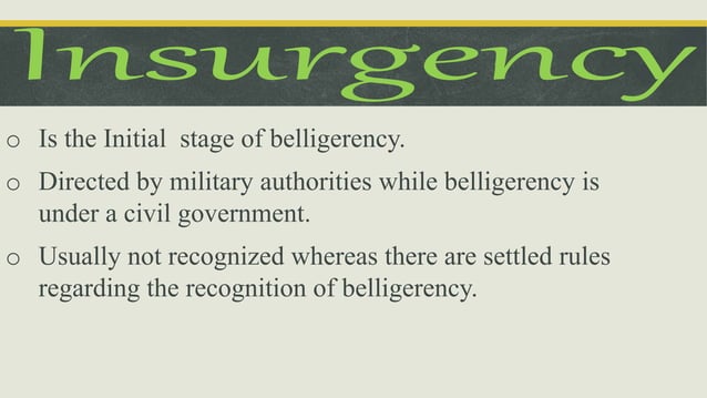 The Recognition of State of Belligerency. | PPTX