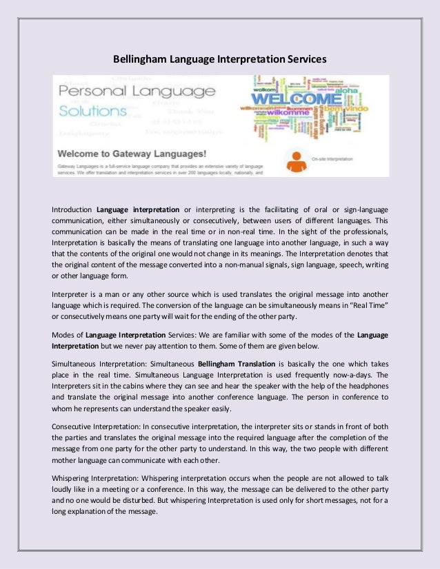 Bellingham language interpretation services