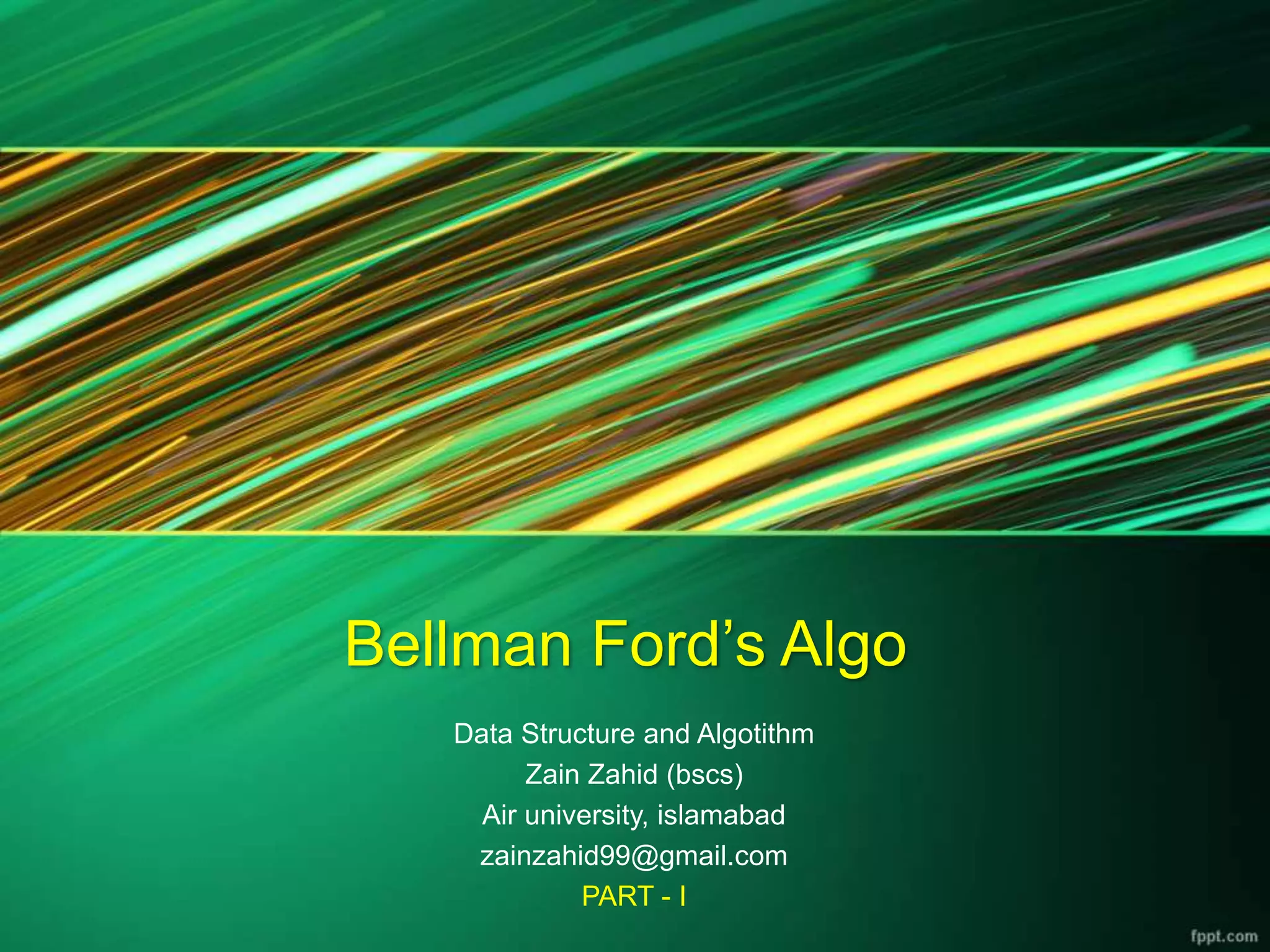 Bellman ford (part-i) | PPT