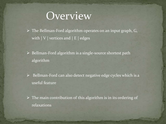 Bellman ford algorithm | PPTX
