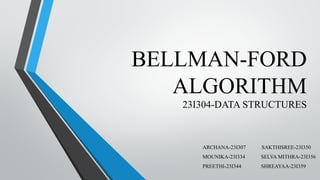 BELLMAN_FORD _ALGORITHM IN DATA STRUCTURES | PPT