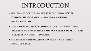 BELLMAN_FORD _ALGORITHM IN DATA STRUCTURES | PPT