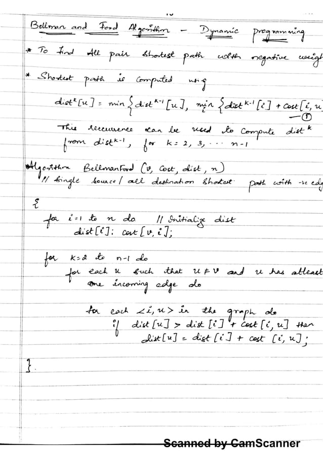 Bellman ford algorithm -Shortest Path | PDF