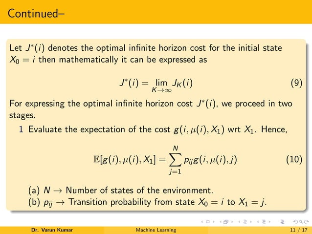 Role of Bellman's Equation in Reinforcement Learning | PPT
