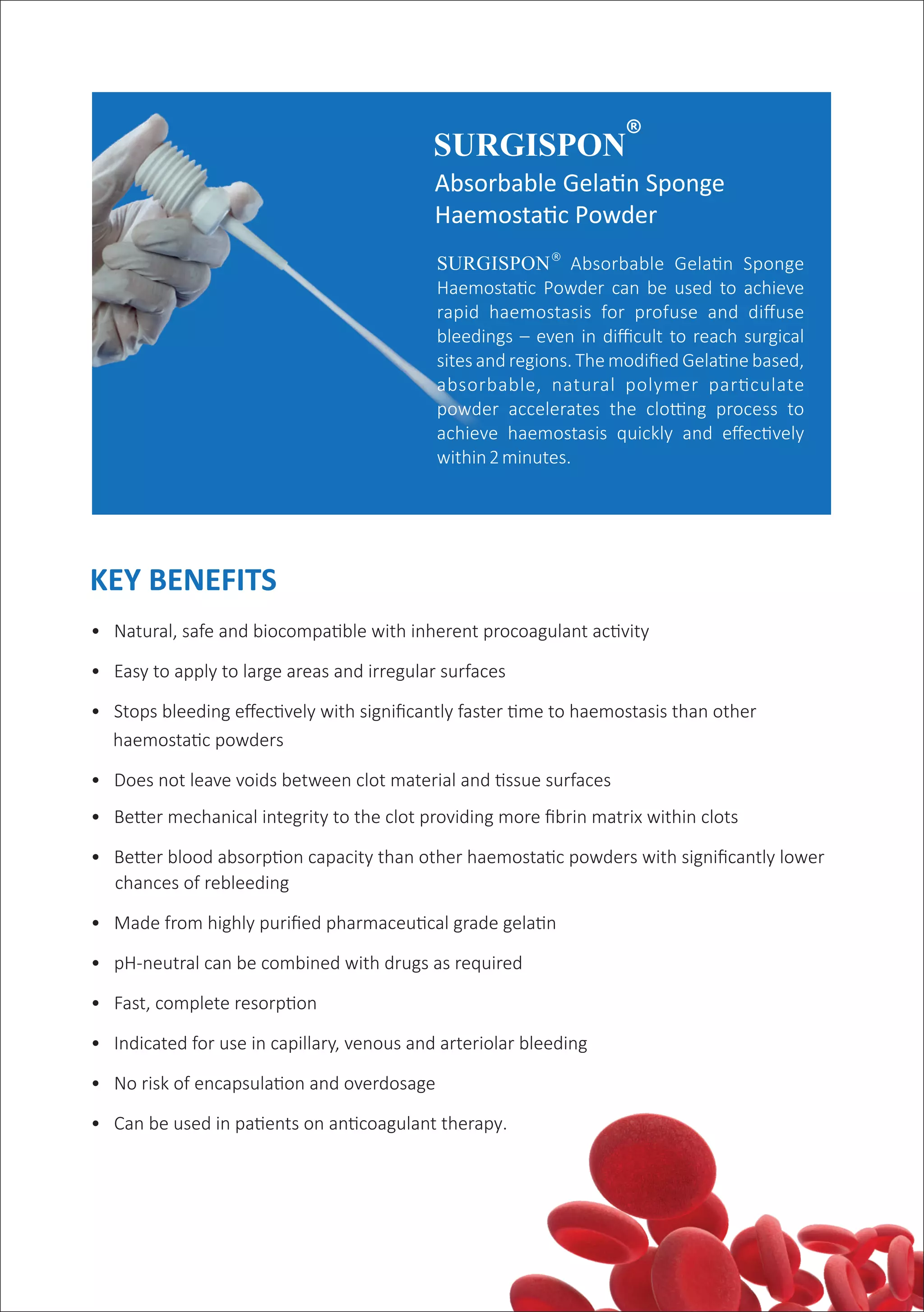 SURGISPONⓇ Absorbable Gelatin Sponge Haemostatic Powder | PDF