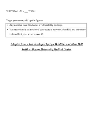 STRESS MANAGEMEMT WORKBOOK / MANUAL | PDF