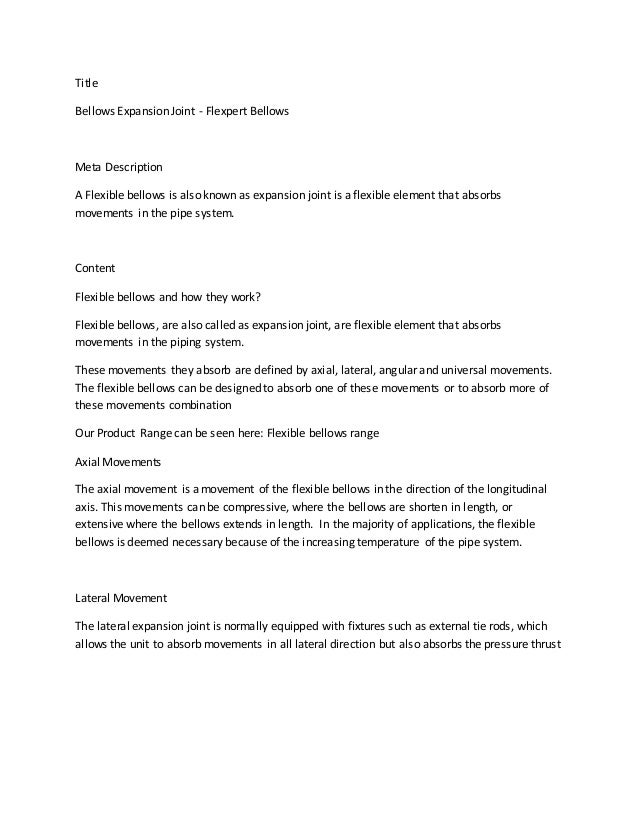 Bellows expansion joint | DOCX