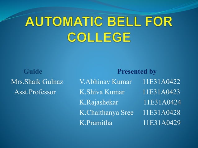 AUTOMATIC BELL FOR COLLEGE | PPTX