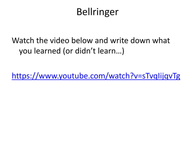 bell ringer | PPT