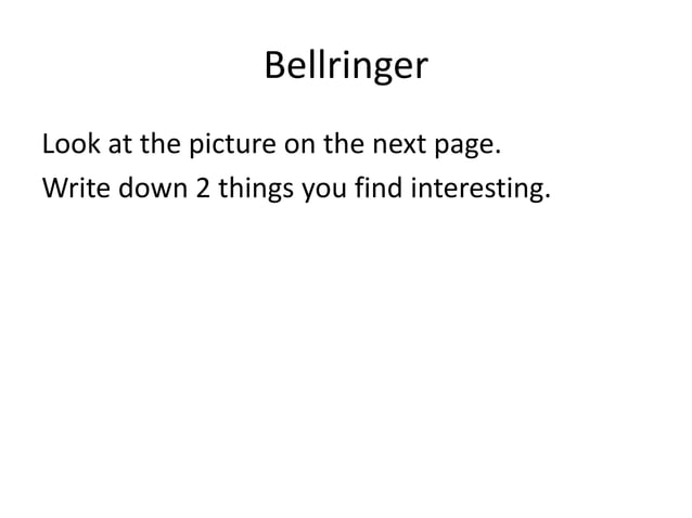 bell ringer | PPT