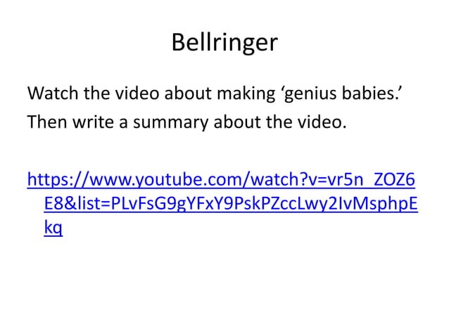 bell ringer | PPT