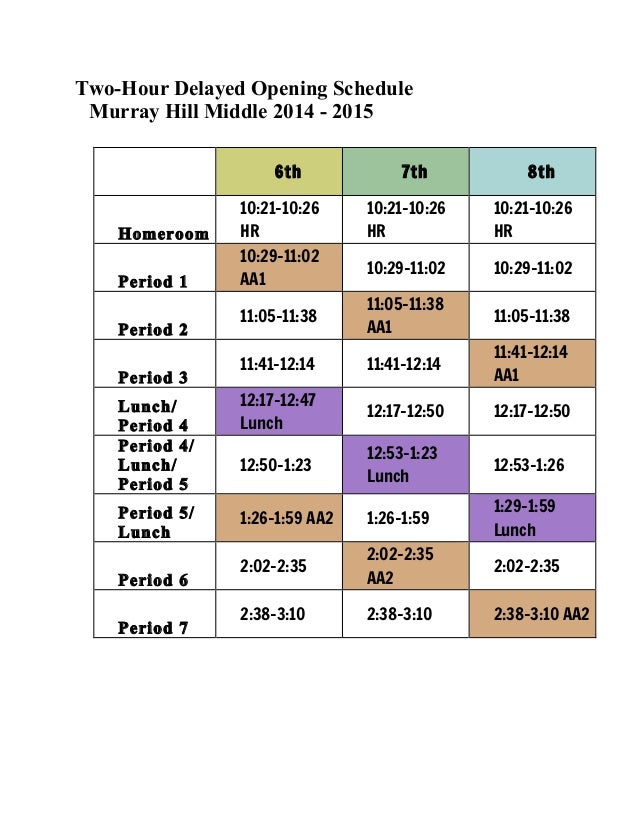 MHMS Bell schedules 2014 2015