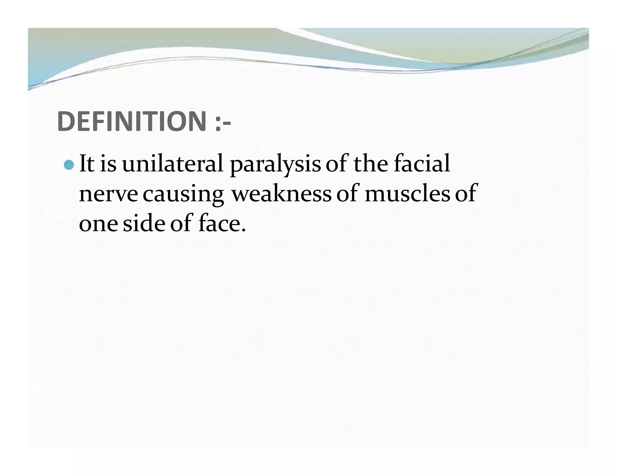 Bell's palsy Slide share medical surgical nursing | PPTX