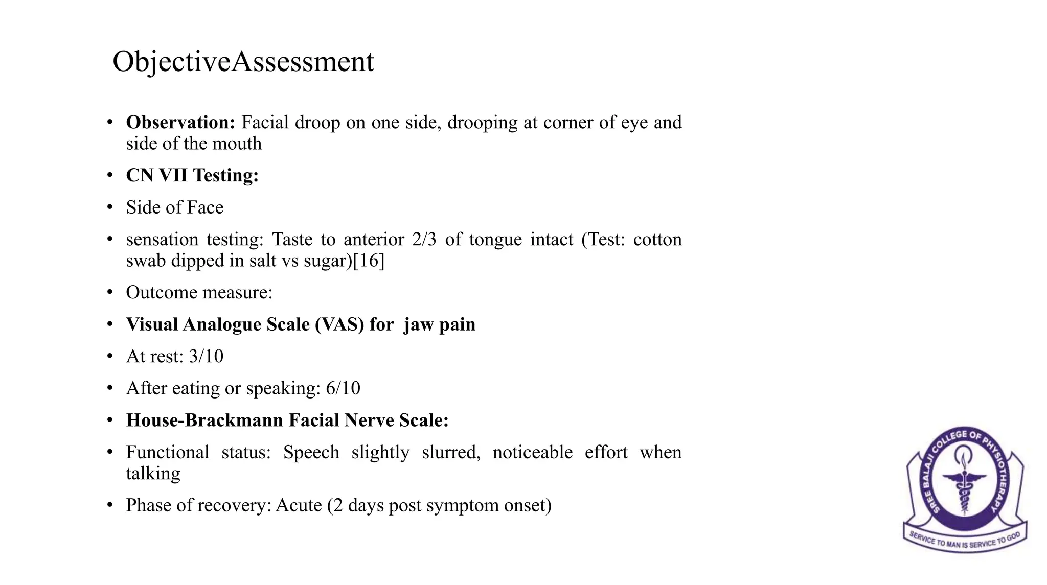 bells palsy causes physiotherapy assessment treatment | PPTX