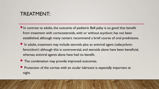 BELL'S PALSY due to facial nerve palsy ppt | PPTX | Ear, Nose and ...