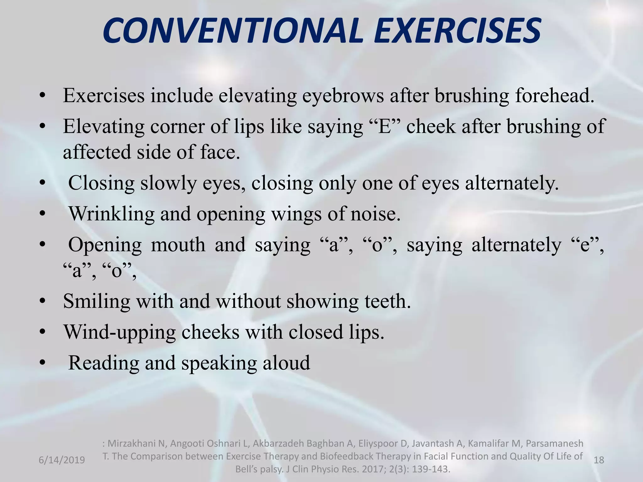 PHYSIOTHERAPY TREATMENT FOR BELL'S PALSY | PPTX
