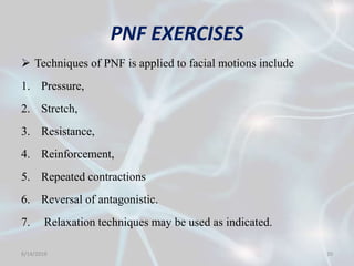 PHYSIOTHERAPY TREATMENT FOR BELL'S PALSY | PPTX