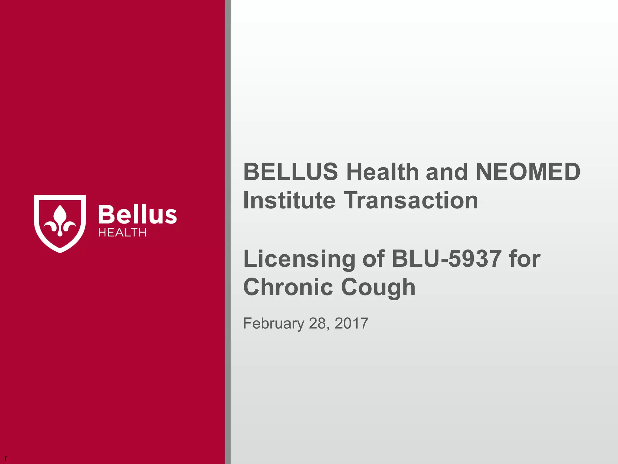 Bellus Health Neomed Presentation | PDF