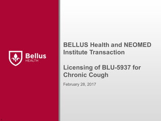 Bellus Health Neomed Presentation | PPT
