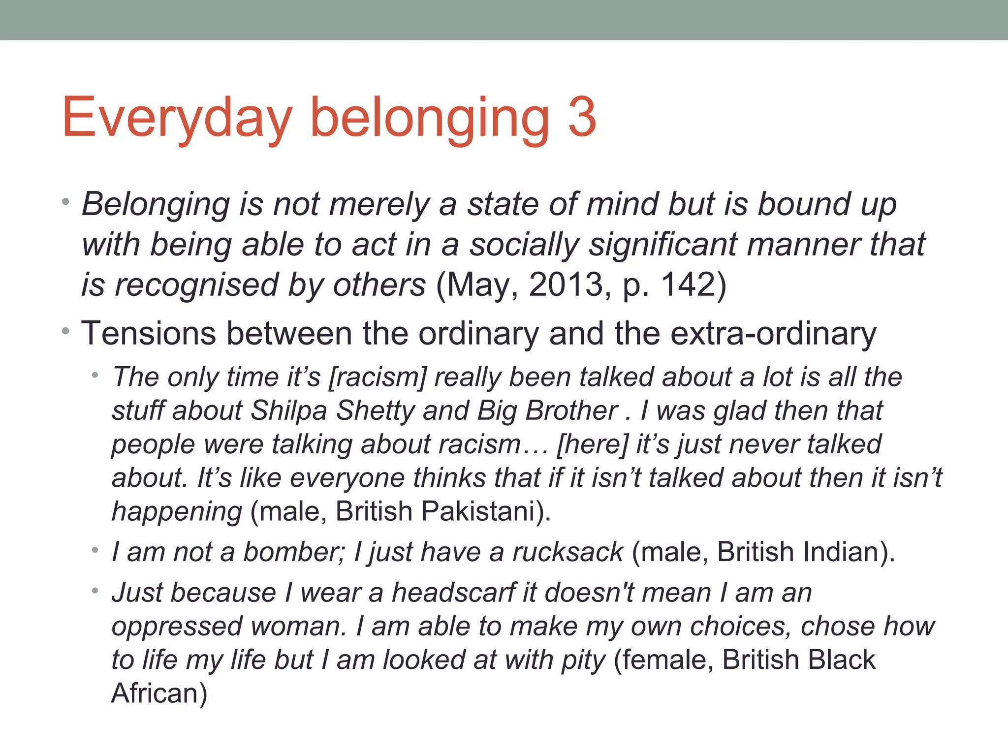 Belonging and Mattering - Professor Jacqueline Stevenson | PPT